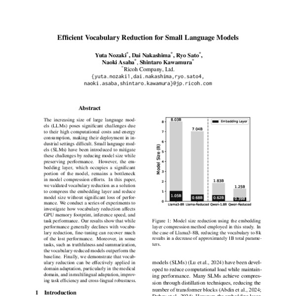 Efficient Vocabulary Reduction for Small Language Models - ACL Anthology