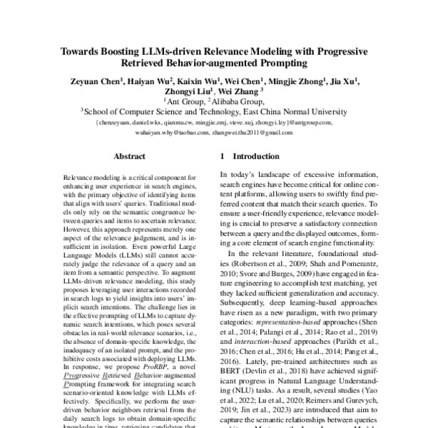Towards Boosting LLMs-driven Relevance Modeling with Progressive Retrieved Behavior-augmented ...