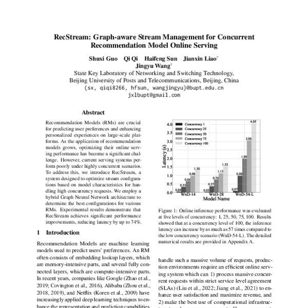 RecStream: Graph-aware Stream Management for Concurrent Recommendation ...