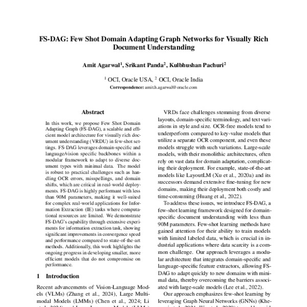 FS-DAG: Few Shot Domain Adapting Graph Networks for Visually Rich Document Understanding - ACL ...