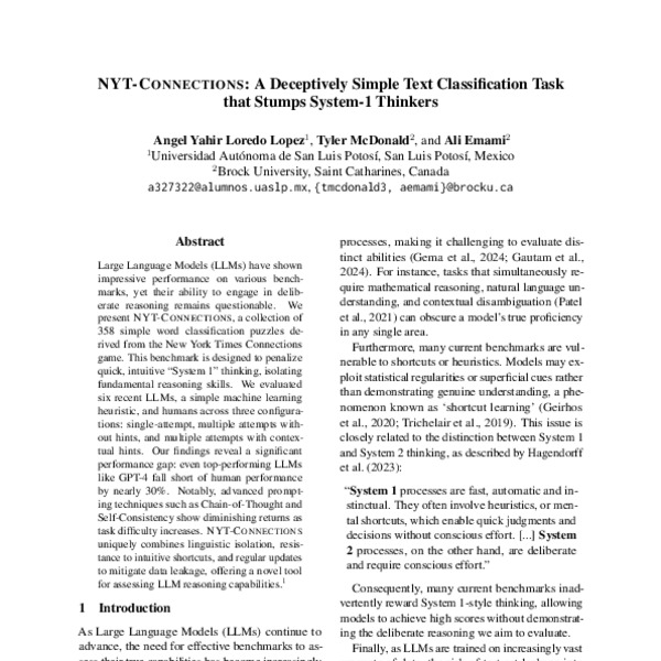 NYT-Connections: A Deceptively Simple Text Classification Task that ...