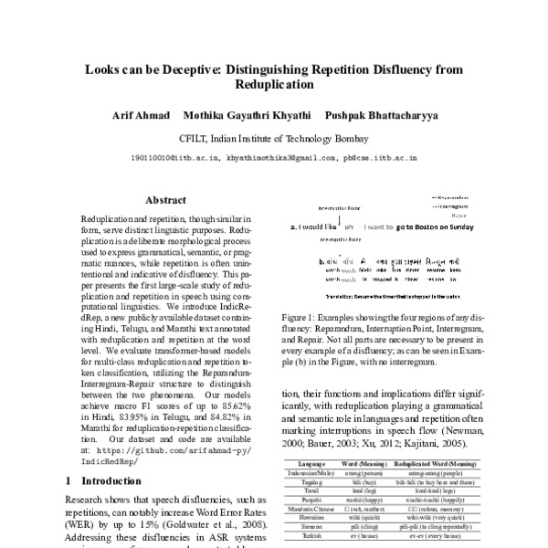 Looks can be Deceptive: Distinguishing Repetition Disfluency from ...