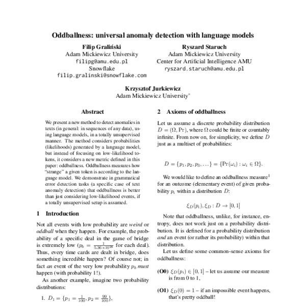 Oddballness: universal anomaly detection with language models - ACL ...