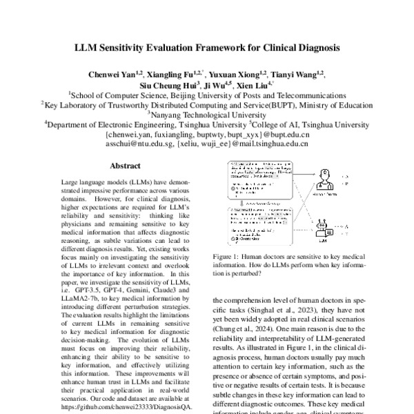 LLM Sensitivity Evaluation Framework for Clinical Diagnosis - ACL Anthology