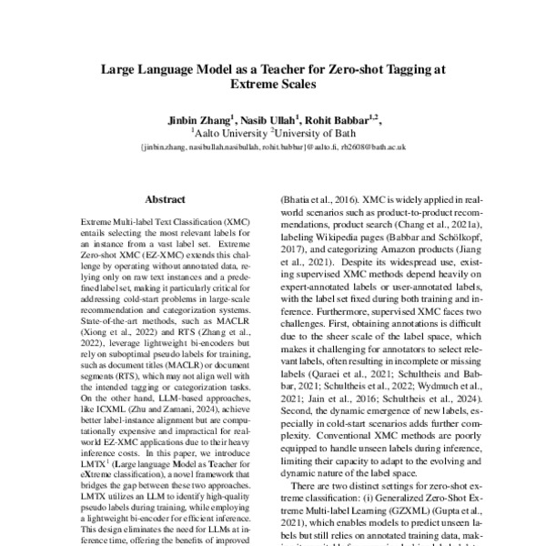 Large Language Model as a Teacher for Zero-shot Tagging at Extreme ...