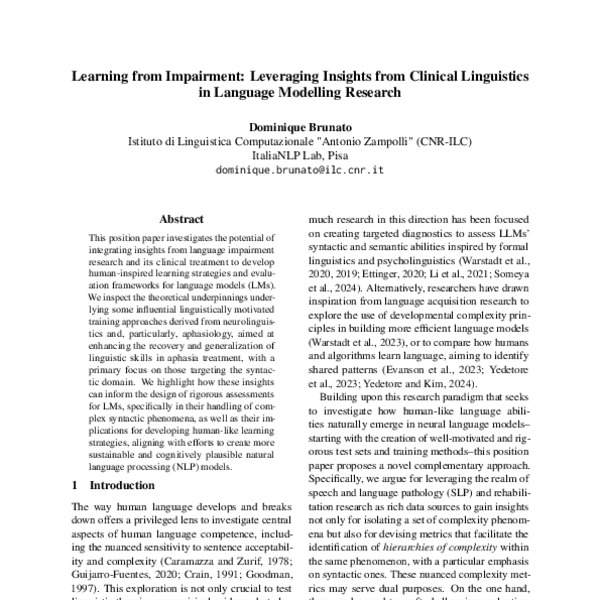 Learning from Impairment: Leveraging Insights from Clinical Linguistics ...