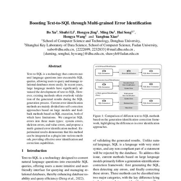 Boosting Text-to-SQL through Multi-grained Error Identification - ACL Anthology