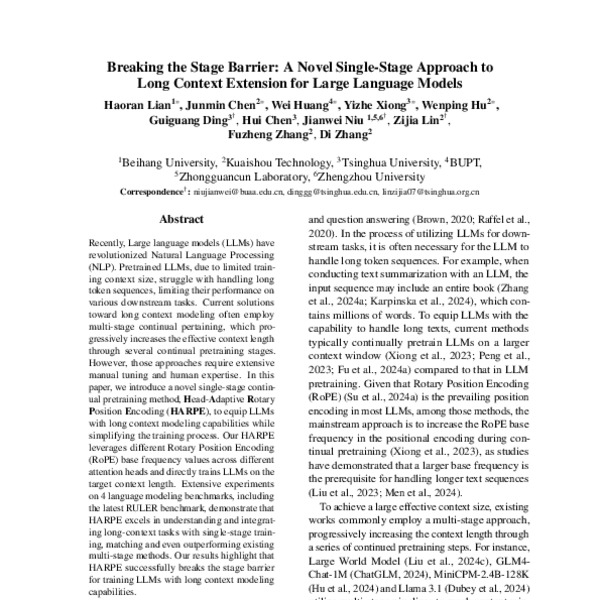 Breaking the Stage Barrier: A Novel Single-Stage Approach to Long Context Extension for Large ...