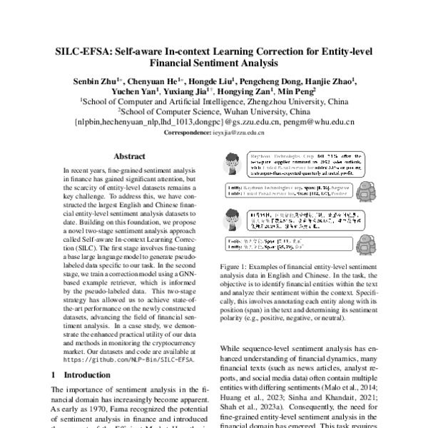 SILC-EFSA: Self-aware In-context Learning Correction for Entity-level Financial Sentiment ...