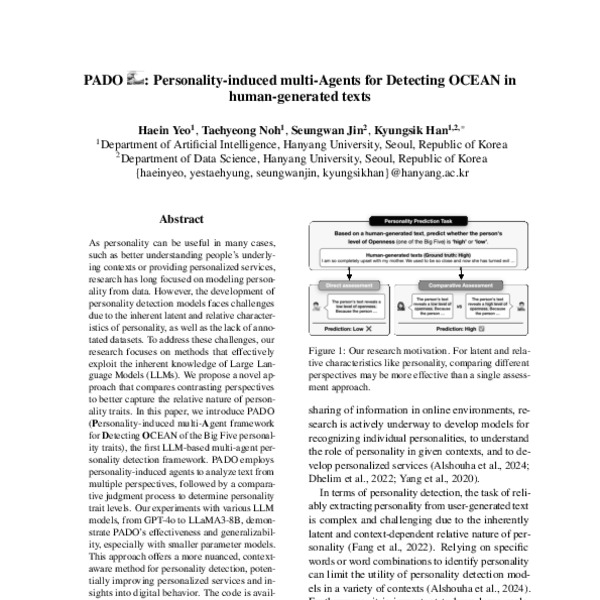 PADO: Personality-induced multi-Agents for Detecting OCEAN in human ...
