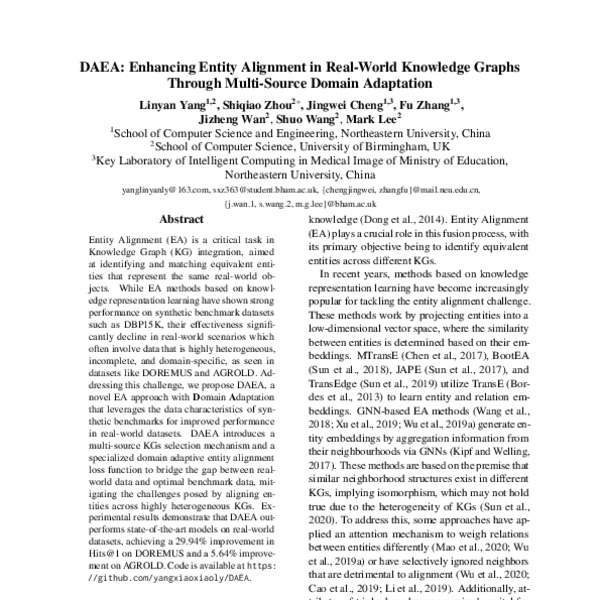 Daea Enhancing Entity Alignment In Real World Knowledge Graphs Through Multi Source Domain