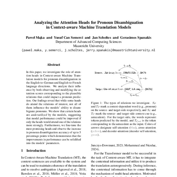 Analyzing the Attention Heads for Pronoun Disambiguation in Context-aware Machine Translation ...