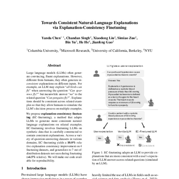 Towards Consistent Natural-Language Explanations via Explanation-Consistency Finetuning - ACL ...