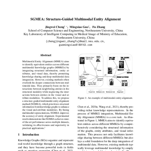 SGMEA: Structure-Guided Multimodal Entity Alignment - ACL Anthology