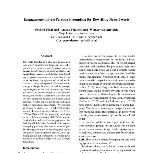 Engagement-driven Persona Prompting for Rewriting News Tweets - ACL ...