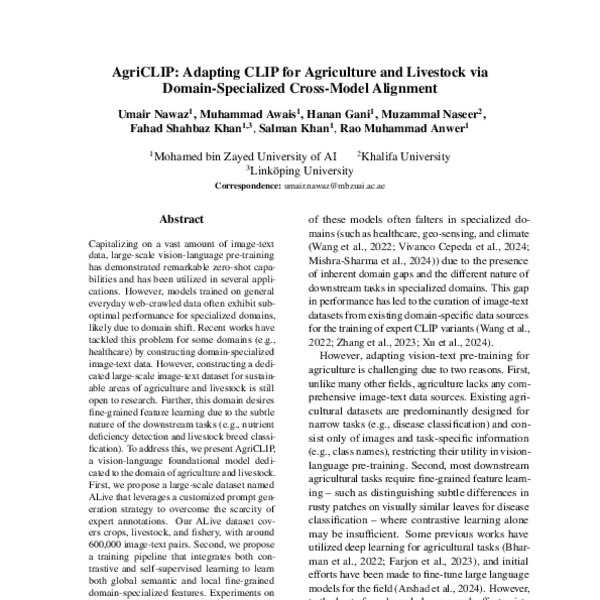 AgriCLIP: Adapting CLIP for Agriculture and Livestock via Domain ...