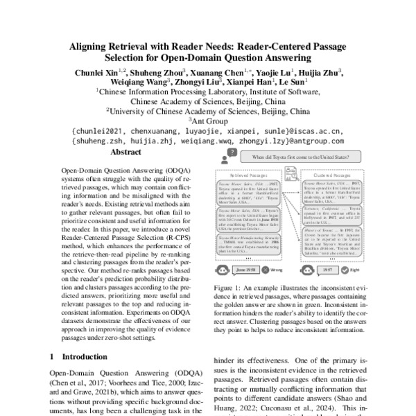 Aligning Retrieval with Reader Needs: Reader-Centered Passage Selection ...