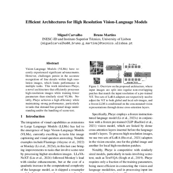 Efficient Architectures for High Resolution Vision-Language Models - ACL Anthology