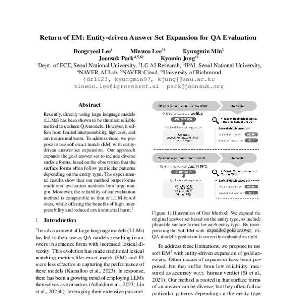 Return Of Em Entity Driven Answer Set Expansion For Qa Evaluation Acl Anthology