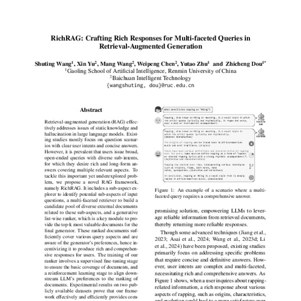 RichRAG: Crafting Rich Responses for Multi-faceted Queries in Retrieval-Augmented Generation ...