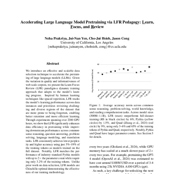 Accelerating Large Language Model Pretraining via LFR Pedagogy: Learn ...