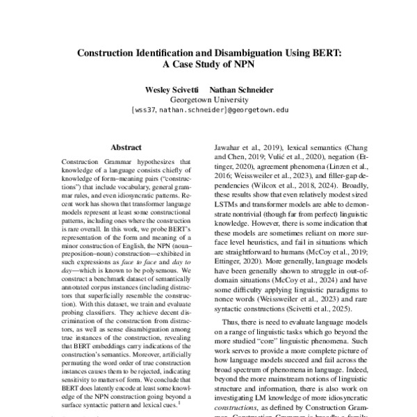 Construction Identification and Disambiguation Using BERT: A Case Study ...