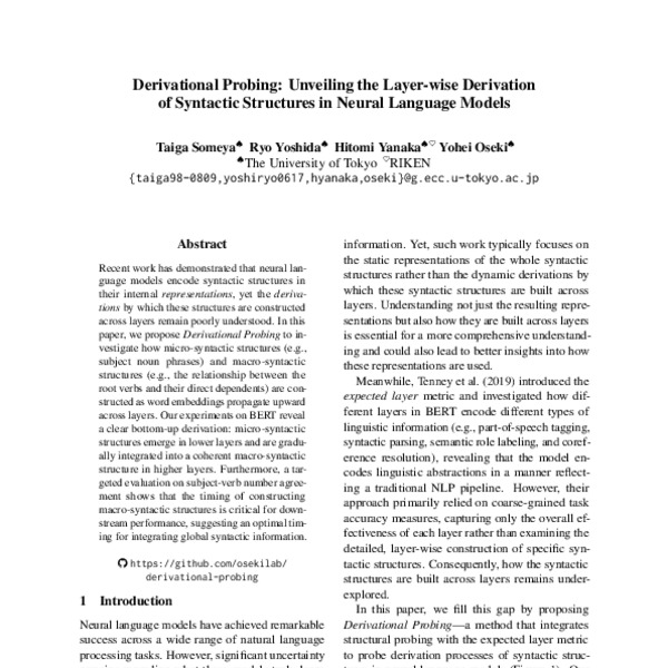Derivational Probing: Unveiling the Layer-wise Derivation of Syntactic ...