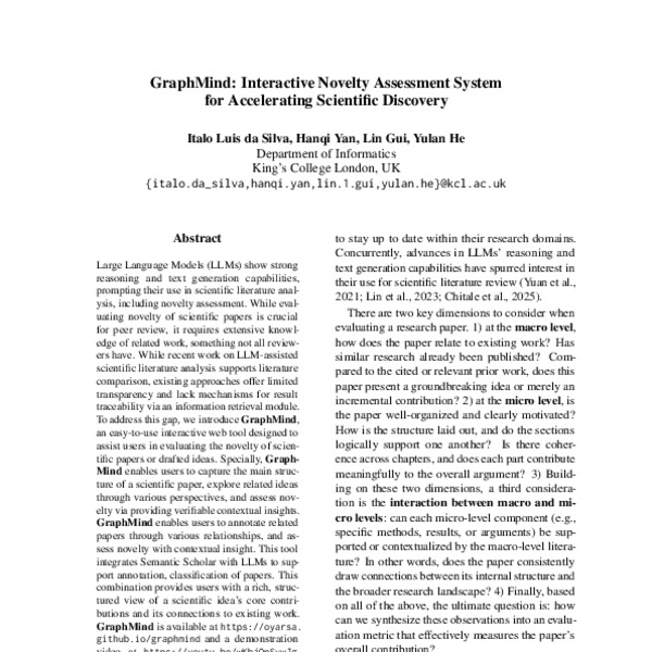 GraphMind: Interactive Novelty Assessment System for Accelerating ...