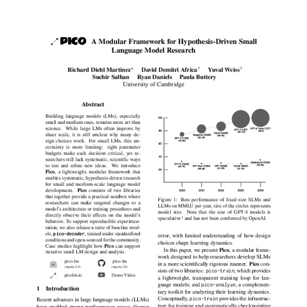 Pico: A Modular Framework for Hypothesis-Driven Small Language Model ...