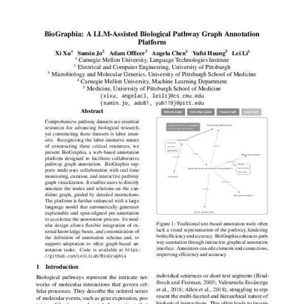 BioGraphia: A LLM-Assisted Biological Pathway Graph Annotation Platform - ACL Anthology