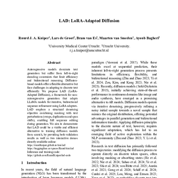 LAD: LoRA-Adapted Diffusion - ACL Anthology