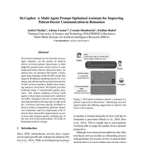Dr. Copilot: A Multi-Agent Prompt Optimized Assistant for Improving ...