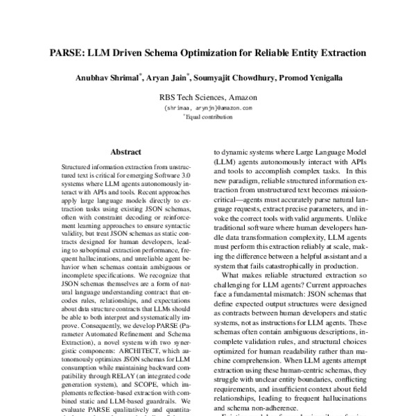 PARSE: LLM Driven Schema Optimization for Reliable Entity Extraction - ACL Anthology