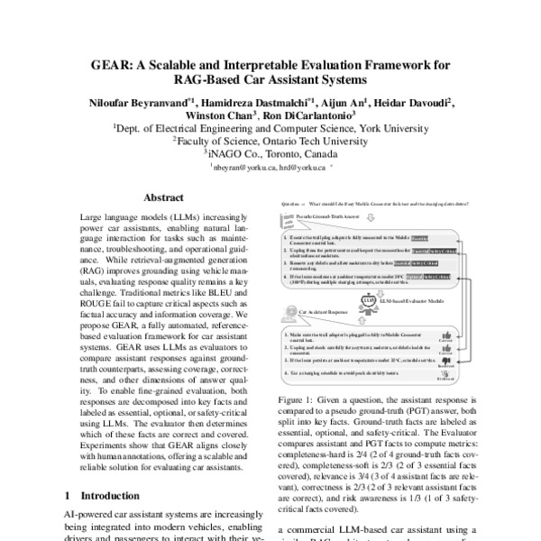 GEAR: A Scalable and Interpretable Evaluation Framework for RAG-Based Car Assistant Systems ...