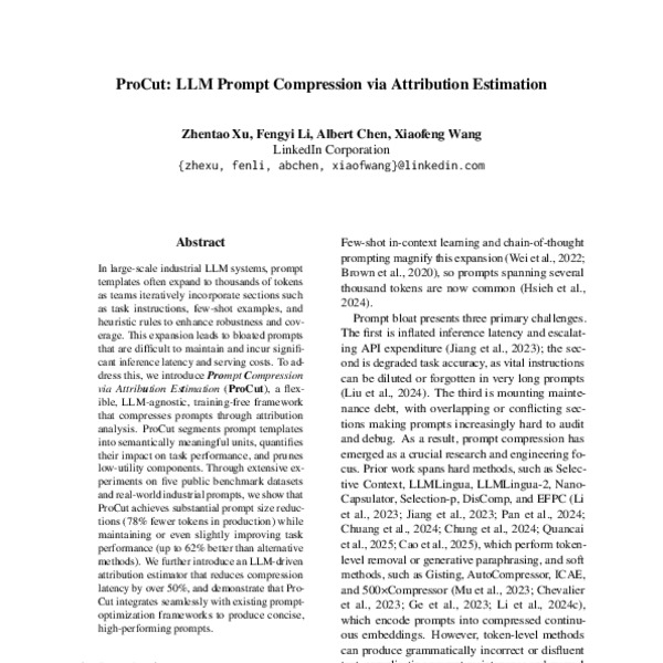 ProCut: LLM Prompt Compression via Attribution Estimation - ACL Anthology