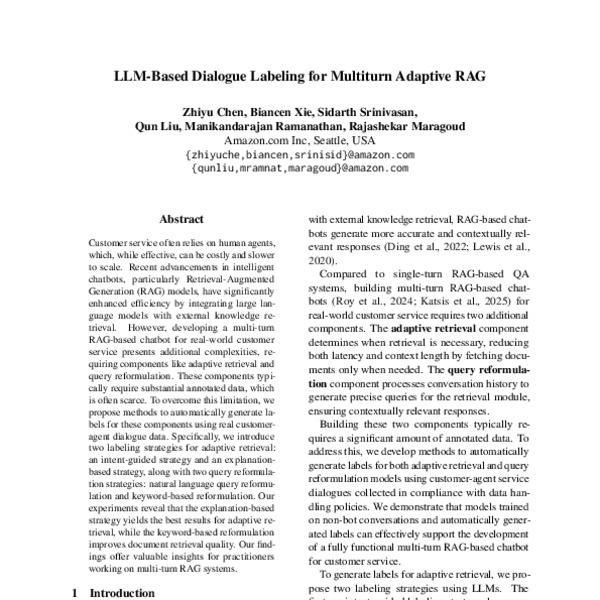 LLM-Based Dialogue Labeling for Multiturn Adaptive RAG - ACL Anthology