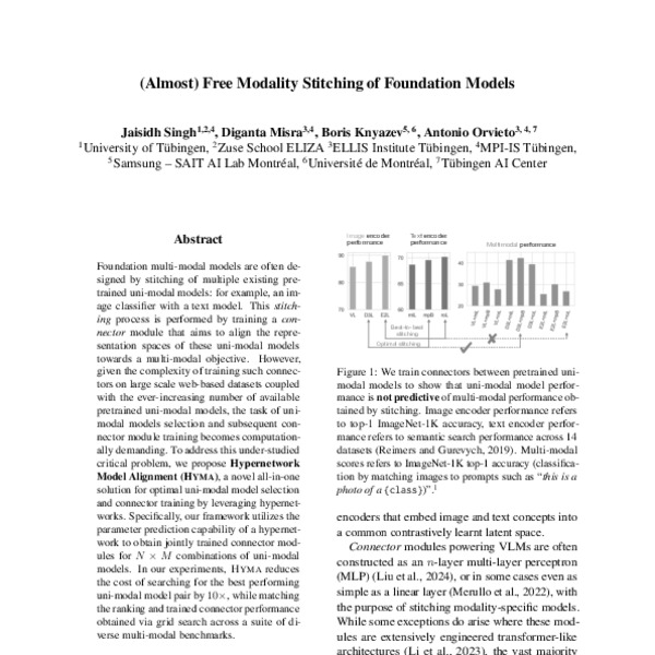 (Almost) Free Modality Stitching of Foundation Models - ACL Anthology