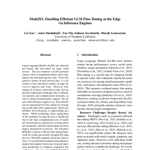 MobiZO: Enabling Efficient LLM Fine-Tuning at the Edge via Inference ...