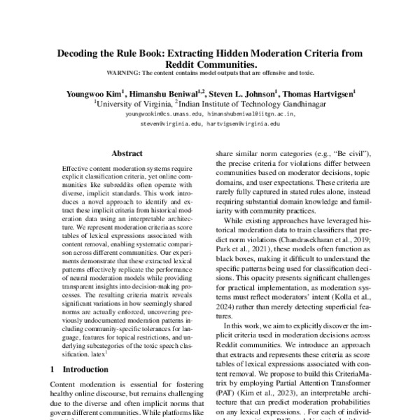 Decoding the Rule Book: Extracting Hidden Moderation Criteria from ...