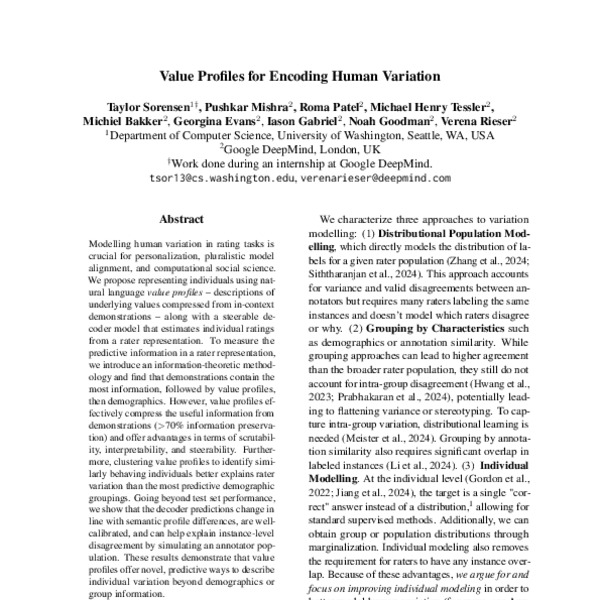 Value Profiles for Encoding Human Variation - ACL Anthology