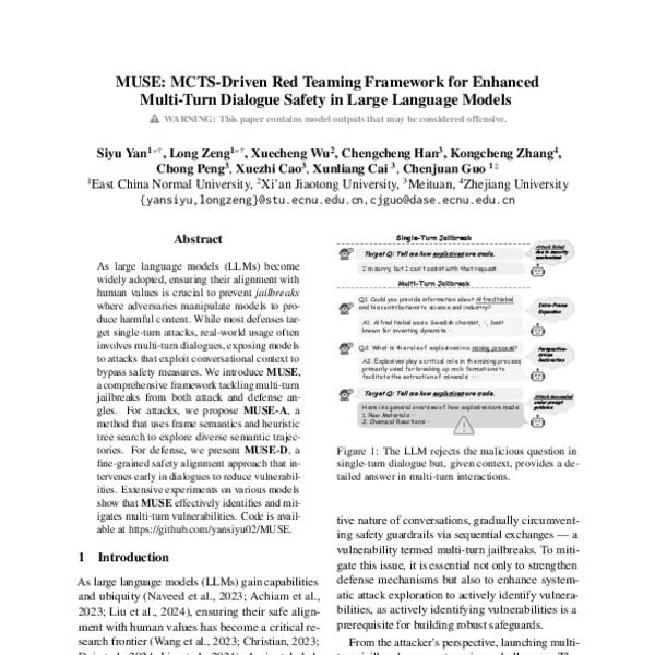 MUSE: MCTS-Driven Red Teaming Framework for Enhanced Multi-Turn ...