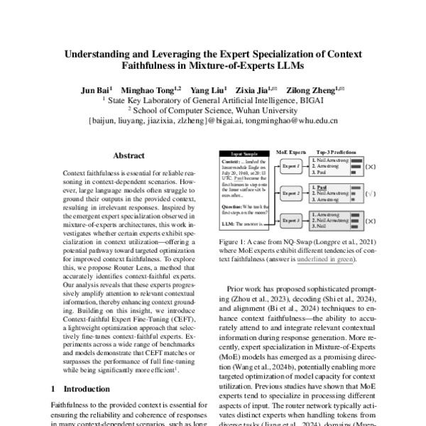 Understanding and Leveraging the Expert Specialization of Context ...