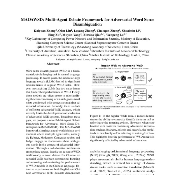 MADAWSD: Multi-Agent Debate Framework for Adversarial Word Sense ...