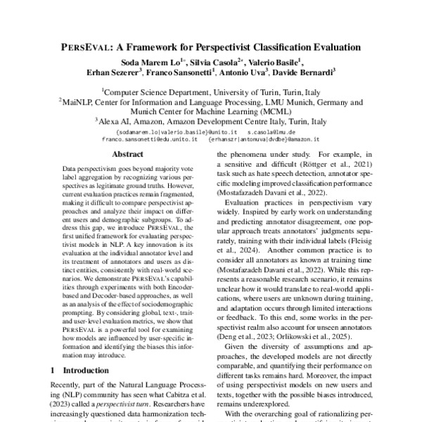 PERSEVAL: A Framework for Perspectivist Classification Evaluation - ACL Anthology