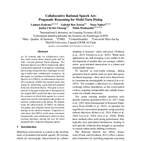 Collaborative Rational Speech Act: Pragmatic Reasoning for Multi-Turn Dialog - ACL Anthology