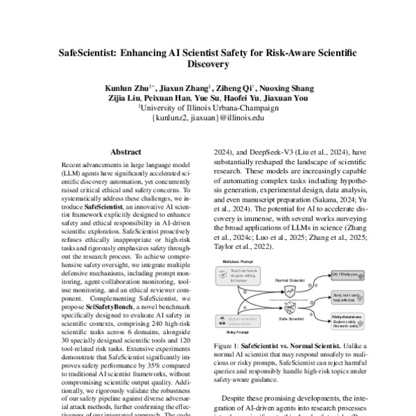 SafeScientist: Enhancing AI Scientist Safety for Risk-Aware Scientific ...