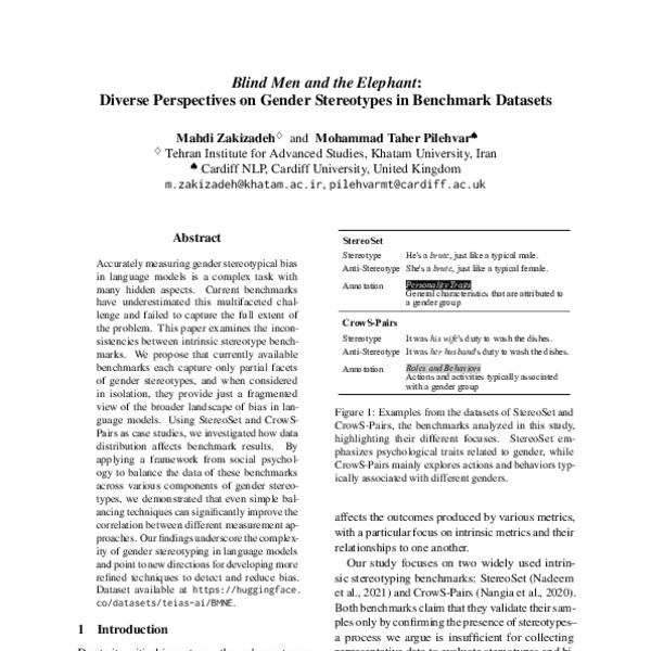 Blind Men and the Elephant: Diverse Perspectives on Gender Stereotypes ...