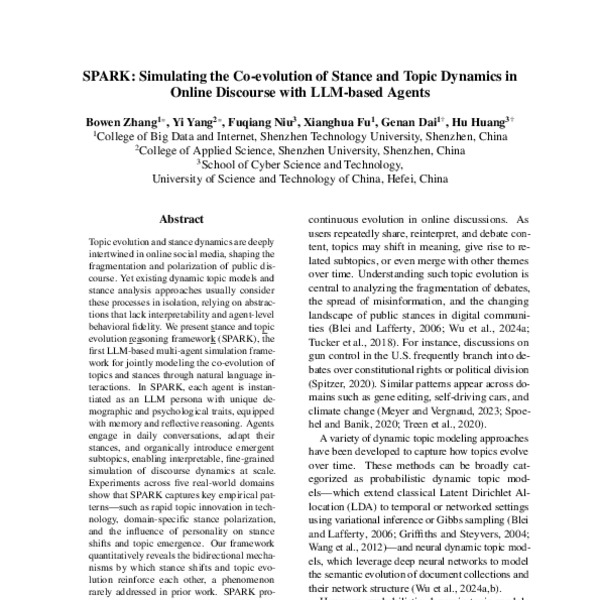 SPARK: Simulating the Co-evolution of Stance and Topic Dynamics in Online Discourse with LLM ...