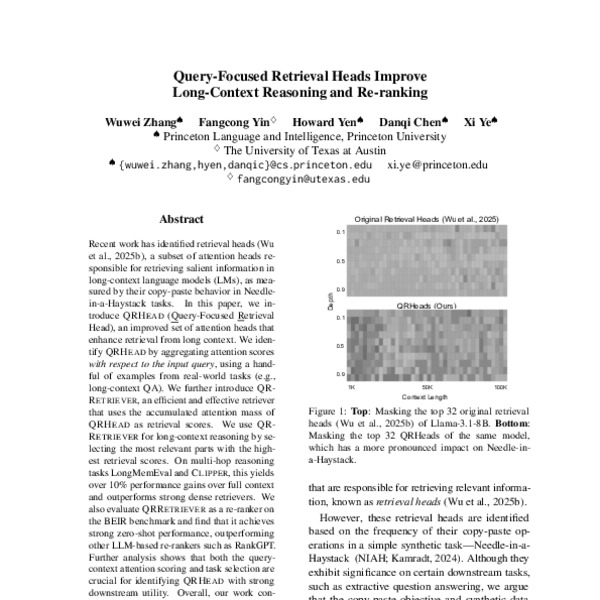 Query-Focused Retrieval Heads Improve Long-Context Reasoning and Re ...