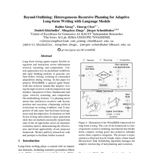 Beyond Outlining: Heterogeneous Recursive Planning for Adaptive Long-form Writing with Language ...